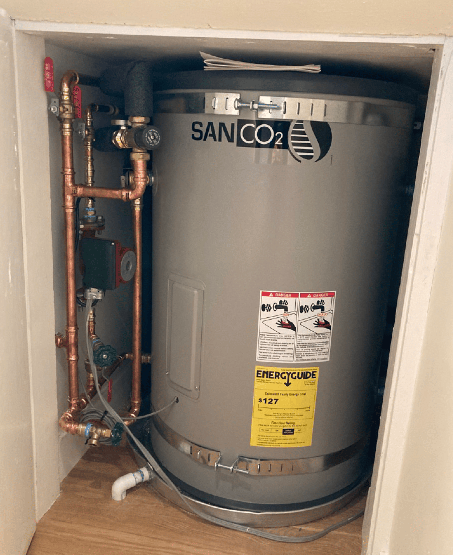 Where can I put a heat pump water heater (HPWH) outside if it won't fit ...